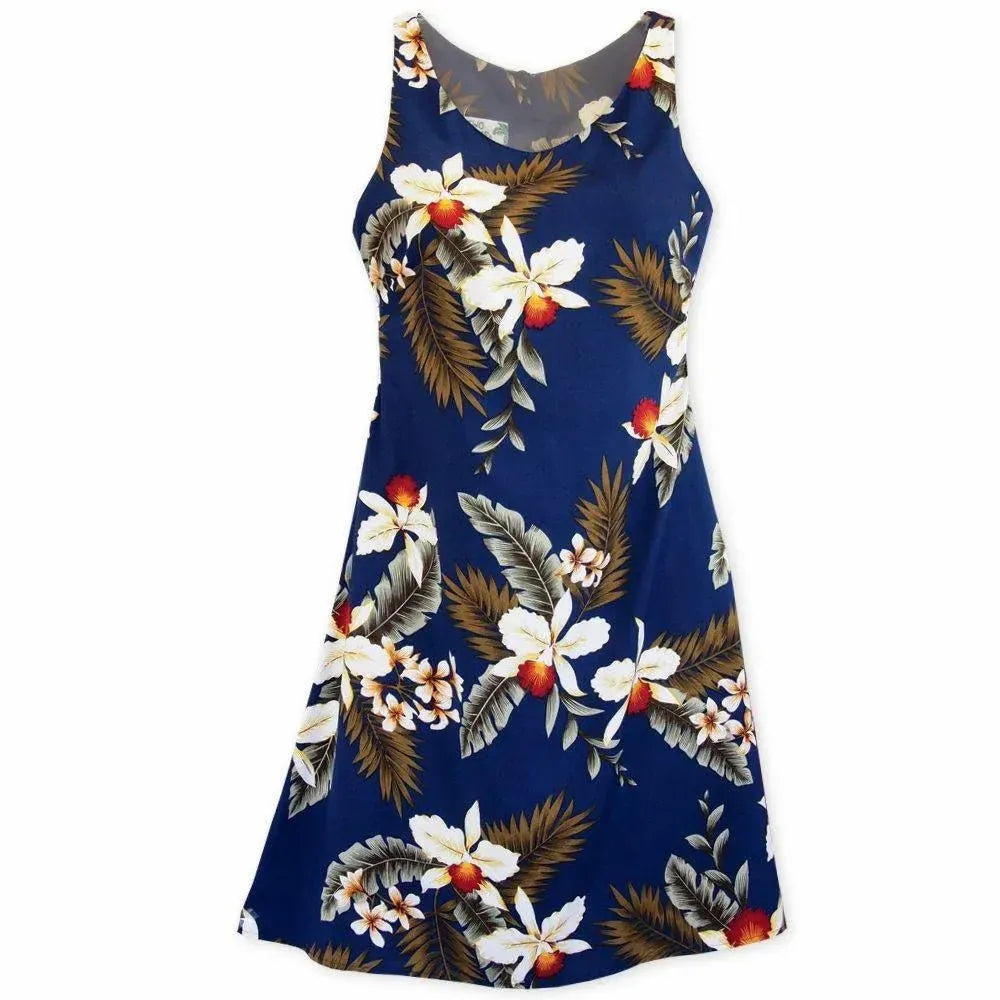 majestic blue hawaiian fiesta dress - Alohaz